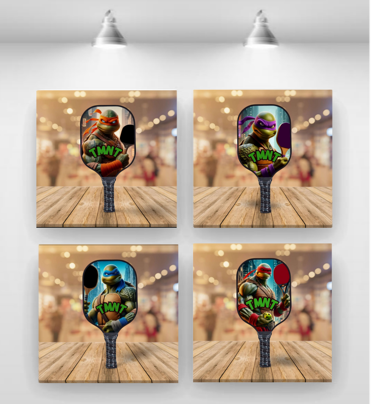 Teenage Mutant Ninji Turtles - Special Edition - 4 Pickleball Paddle S ...