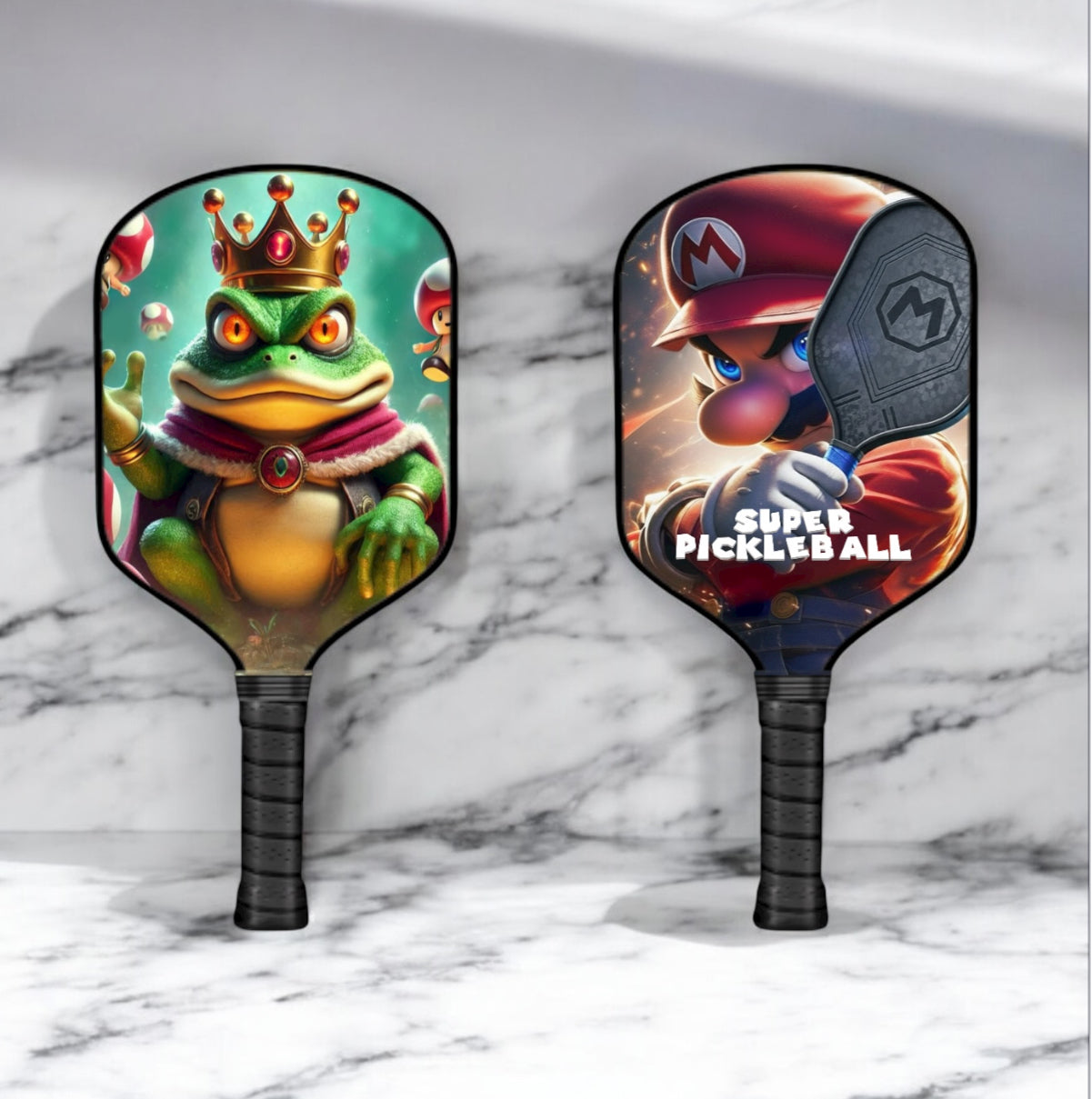 Wart Frog King - Mario Brothers - Pickleball Paddle – The Mad Pickler