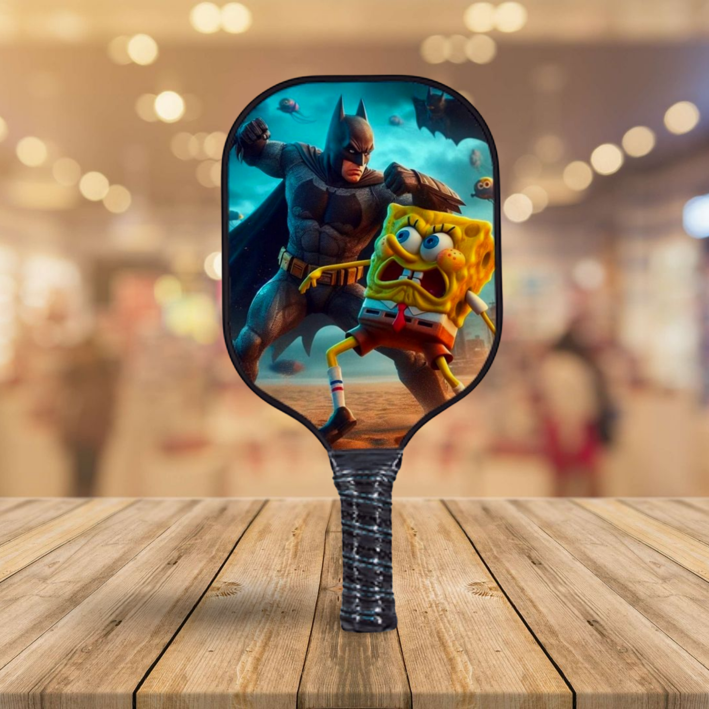 Sponge Bob vs Batman - Pickleball Paddle – The Mad Pickler