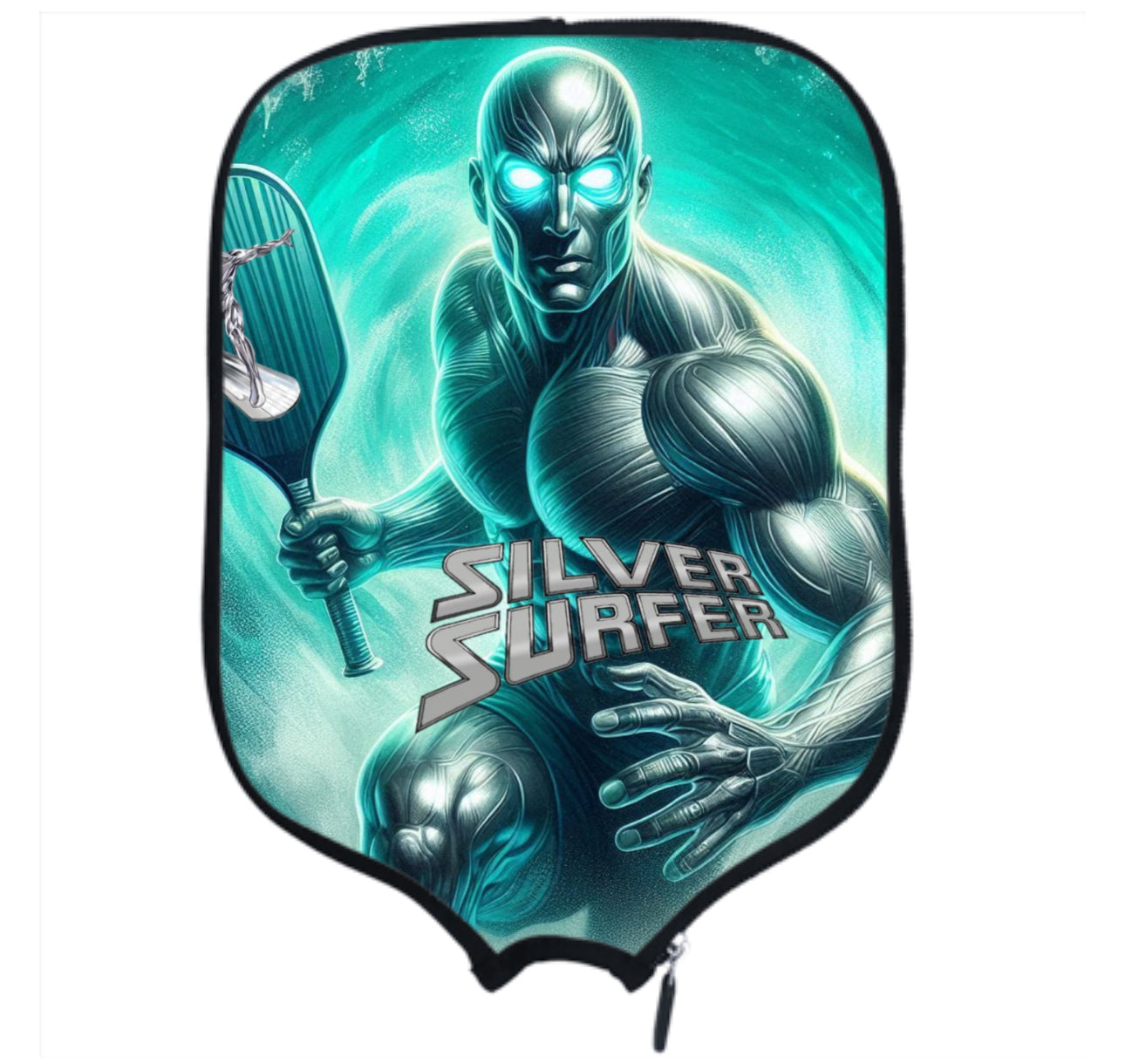Silver Surfer Pickleball Paddle Cover – The Mad Pickler